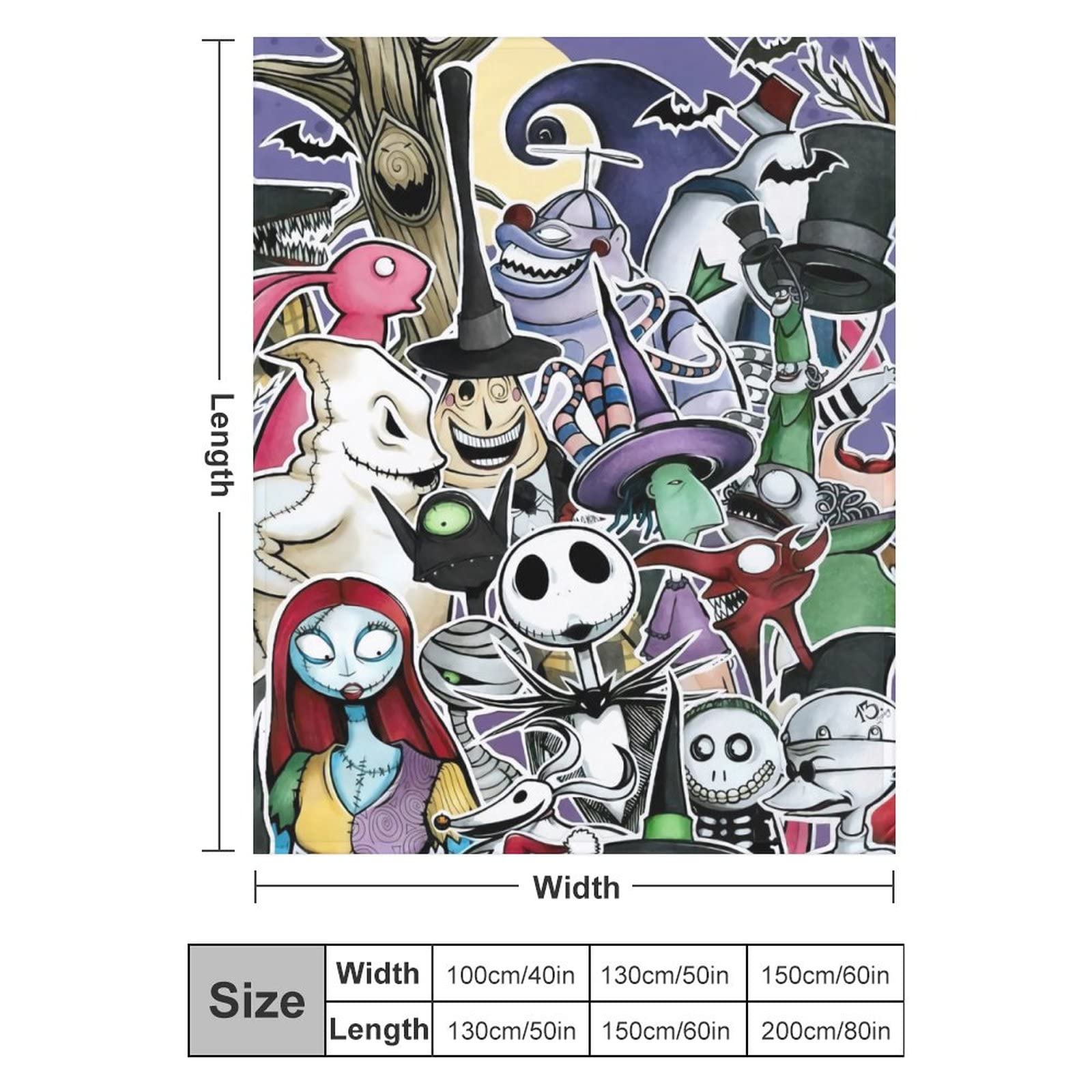 Christmas Blanket Super Soft Jack Skellington & Sally Throw Blankets for Couch Sofa Beding Kids Adults Gifts 60"X80"