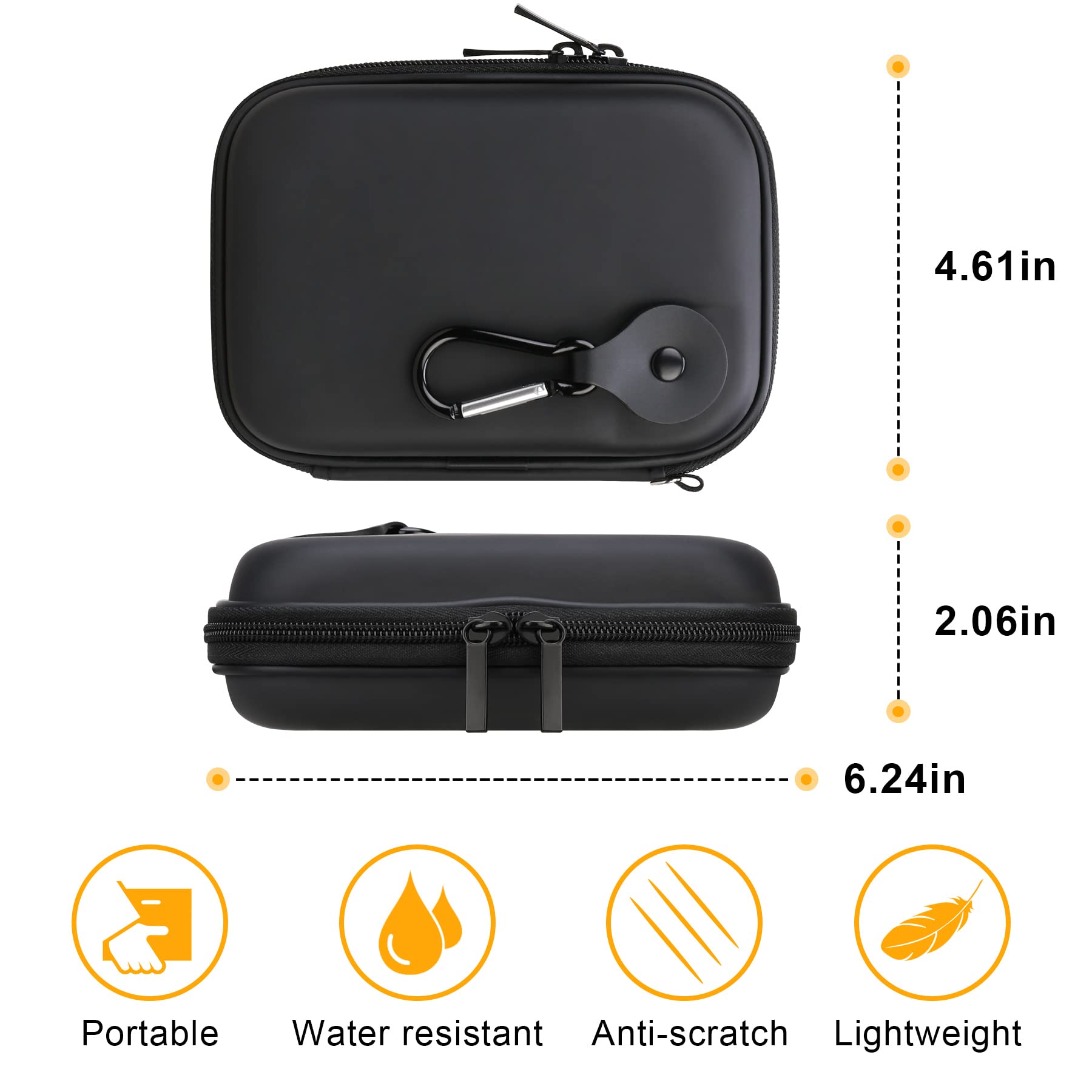Elonbo Hard Drive Carrying Case for LaCie Rugged Mini 4TB/5TB/T2B/1TB External Hard Drive Portable HDD, Storage Holder for Hard Drives for Mac and PC Computer, Black