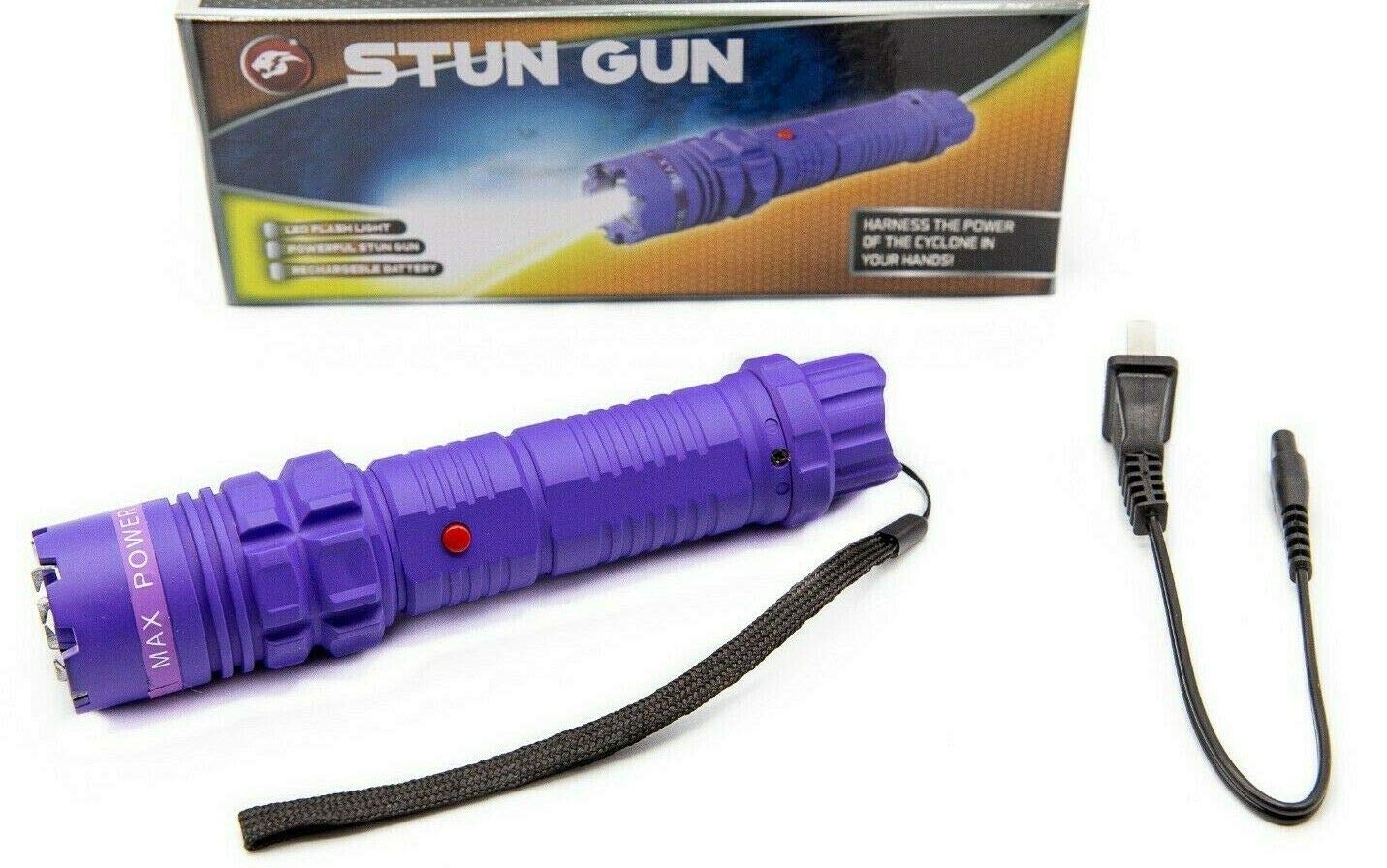 Cheetah Heavy Duty Stun Gun - High Powered Tactical Flash Light, Rechargeable Pocket Size Torch Best for Police and Emergency Situations (Purple)