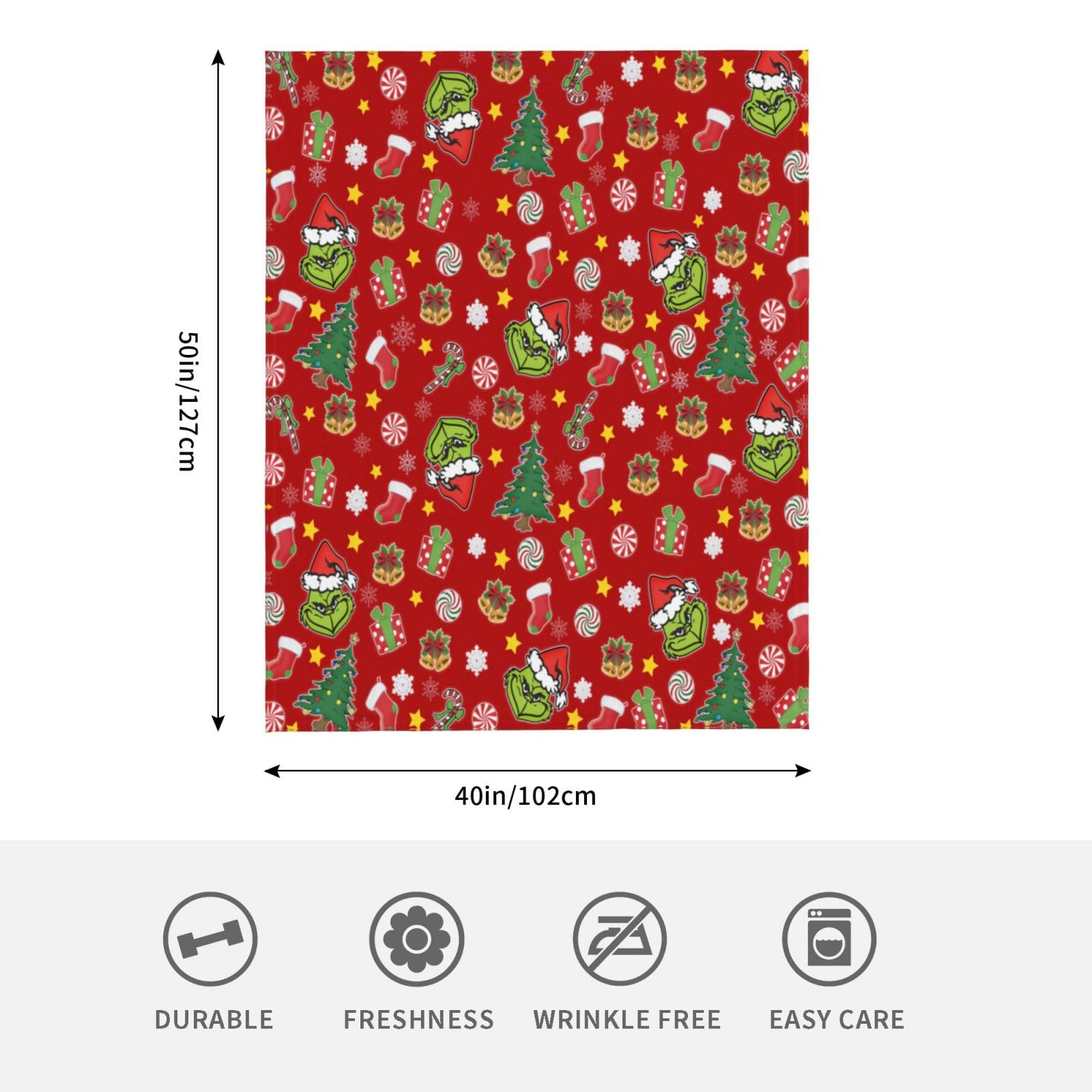 Christmas Throw Blanket for Couch Sofa Bed Home Decorations,Christmas Decor Gifts 50x40 (Christmas Red)