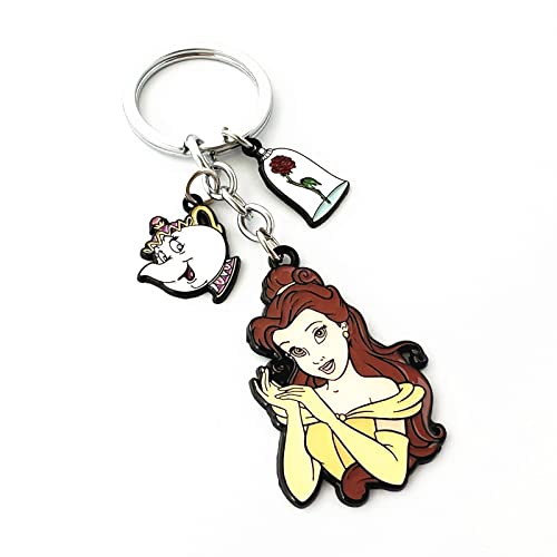HBSWUI Beauty Beast Princess Keychain for Girls and Women