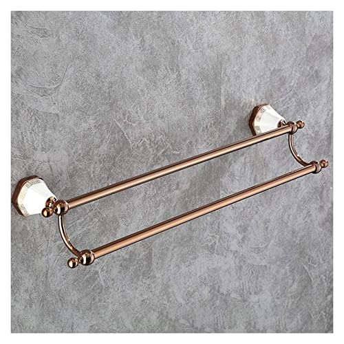 Towel BAR Rack Retro Bathroom Hardware Bathroom All Bronze European Style Bathroom Antique Towel Bar Double Pole Towel Hanging Rod