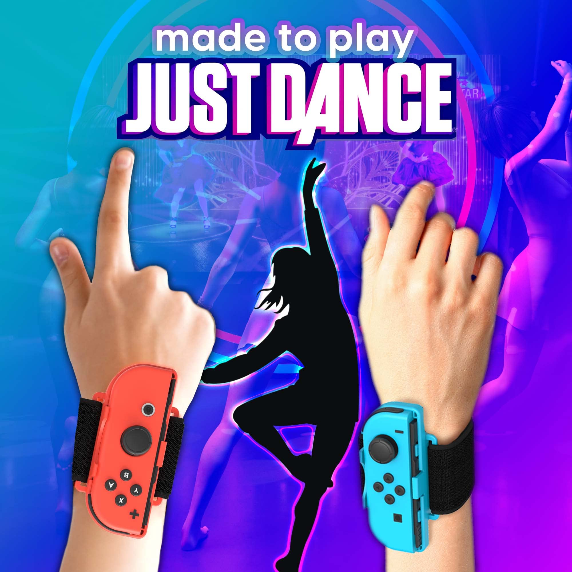 TalkWorks Wrist Band Straps Compatible with Nintendo Switch - Wrist Straps for Just Dance 2023, 2022, 2021, 2020, 2019, 2018, 2015 - Joy-Con Accessories, Adjustable Right/Left Controller