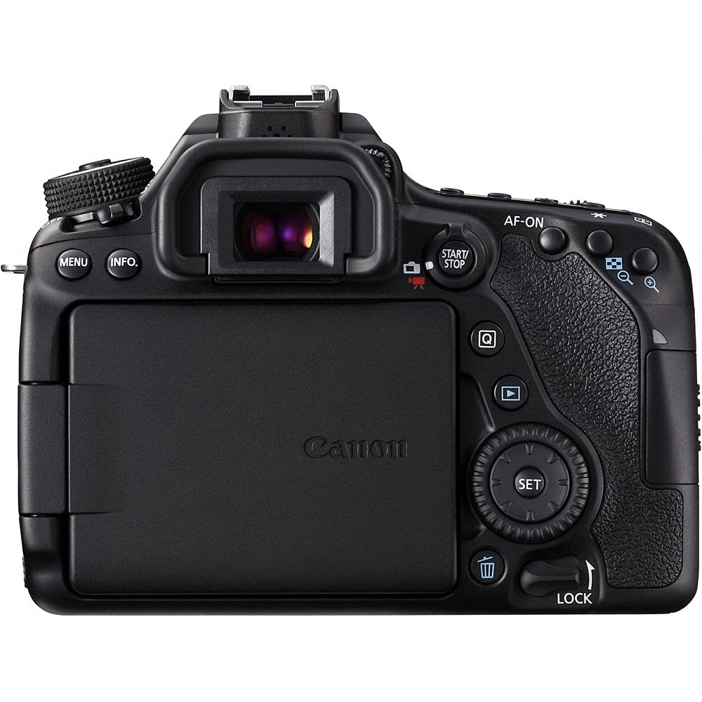 Canon EOS 80D DSLR Camera (Body Only) (1263C004) + 64GB Memory Card + Case + Corel Photo Software + 2 x LPE6 Battery + External Charger + Card Reader + LED Light + HDMI Cable + More (Renewed)