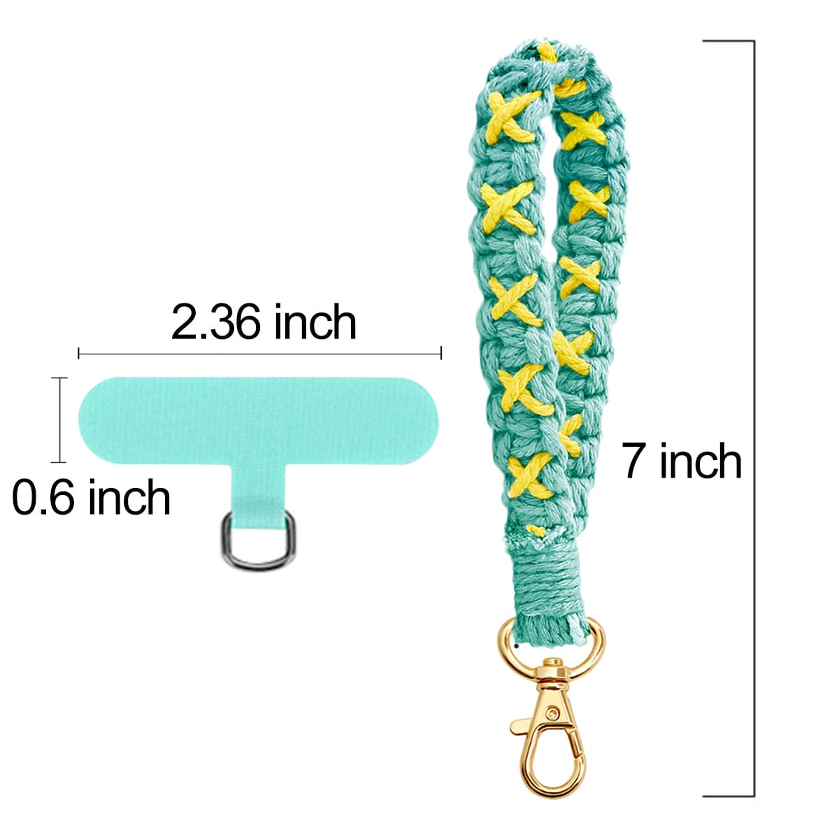 CHIWUTECH Boho Macrame Phone Wrist Strap, Cell Phone Lanyard with Tether Tab, Keychain Wristlet Charm, Anti-Loss Phone Chain