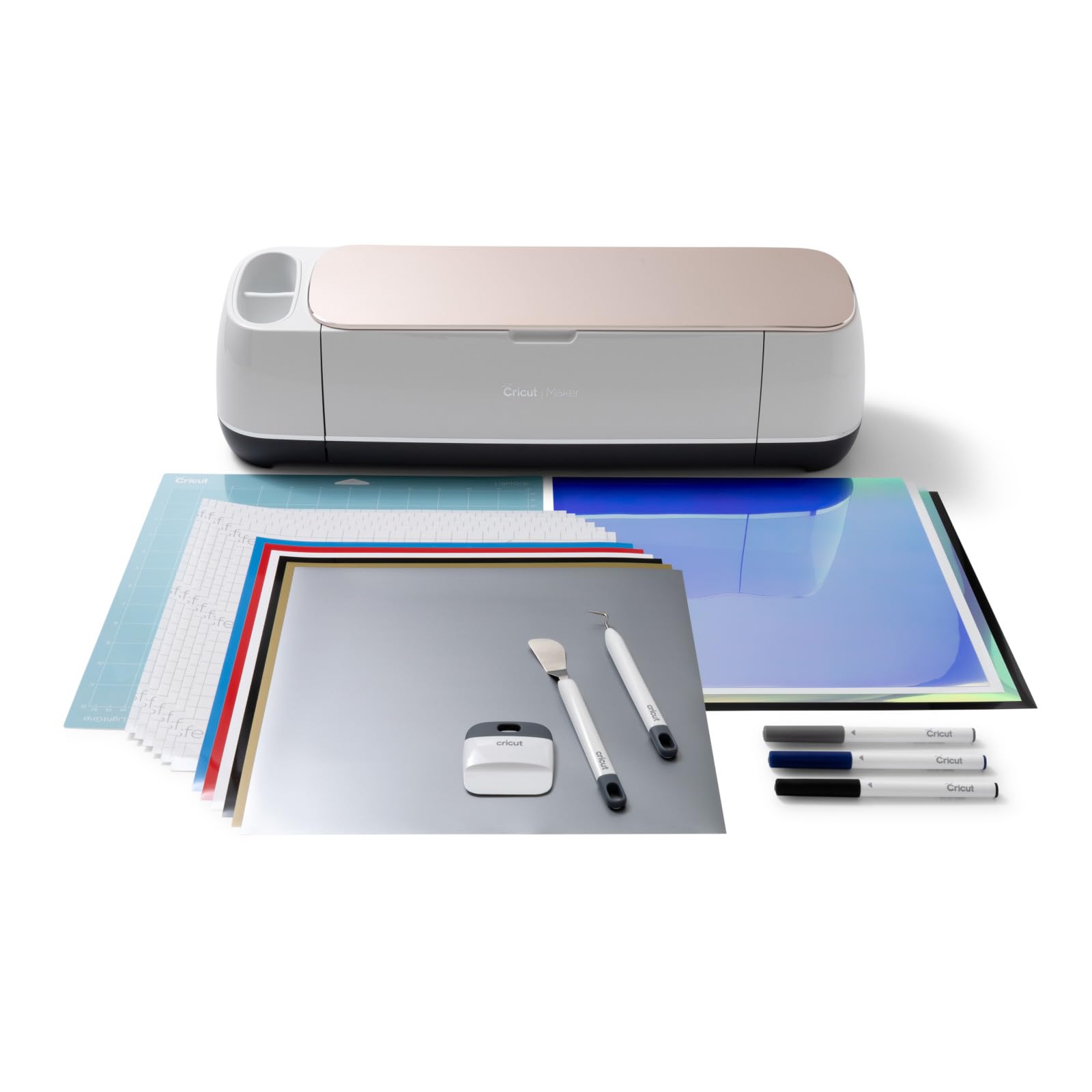 Cricut Maker Vinyl Bundle - Includes Cricut Maker Machine + 20 Premium Removable Vinyl Sheets + 6 Premium Permanent Vinyl Sheets