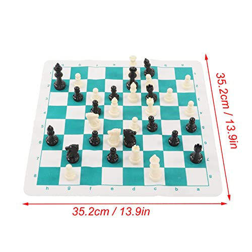 Travel Chess Set, Roll Up Chess Board Set Compact Foldable Light Increase Feelings for Picnic for Travel(Wang Gao 65MM)