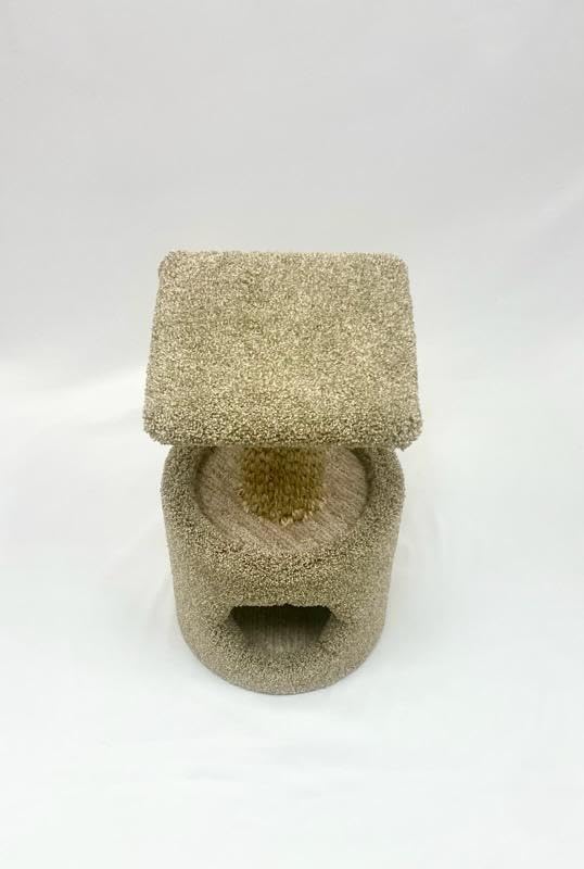 GIA Furniture Series 2-in-1 Cat Scratching Post with Perch & Hideaway - Carpeted Cat Tower with Sisal Rope for Scratching, Climbing, and Lounging - Ideal for Small & Medium Cats