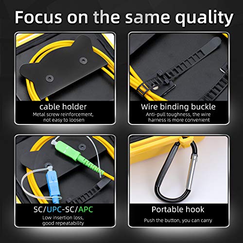 Fiber Optic Cable Test Tool OTDR Launch Cable Box 1km SC/UPC-SC/APC,SC/UPC-FC/UPC,FC/UPC-FC/UPC SM OTDR Dead Zone Eliminator 1310/1550nm (SC/UPC-SC/APC)