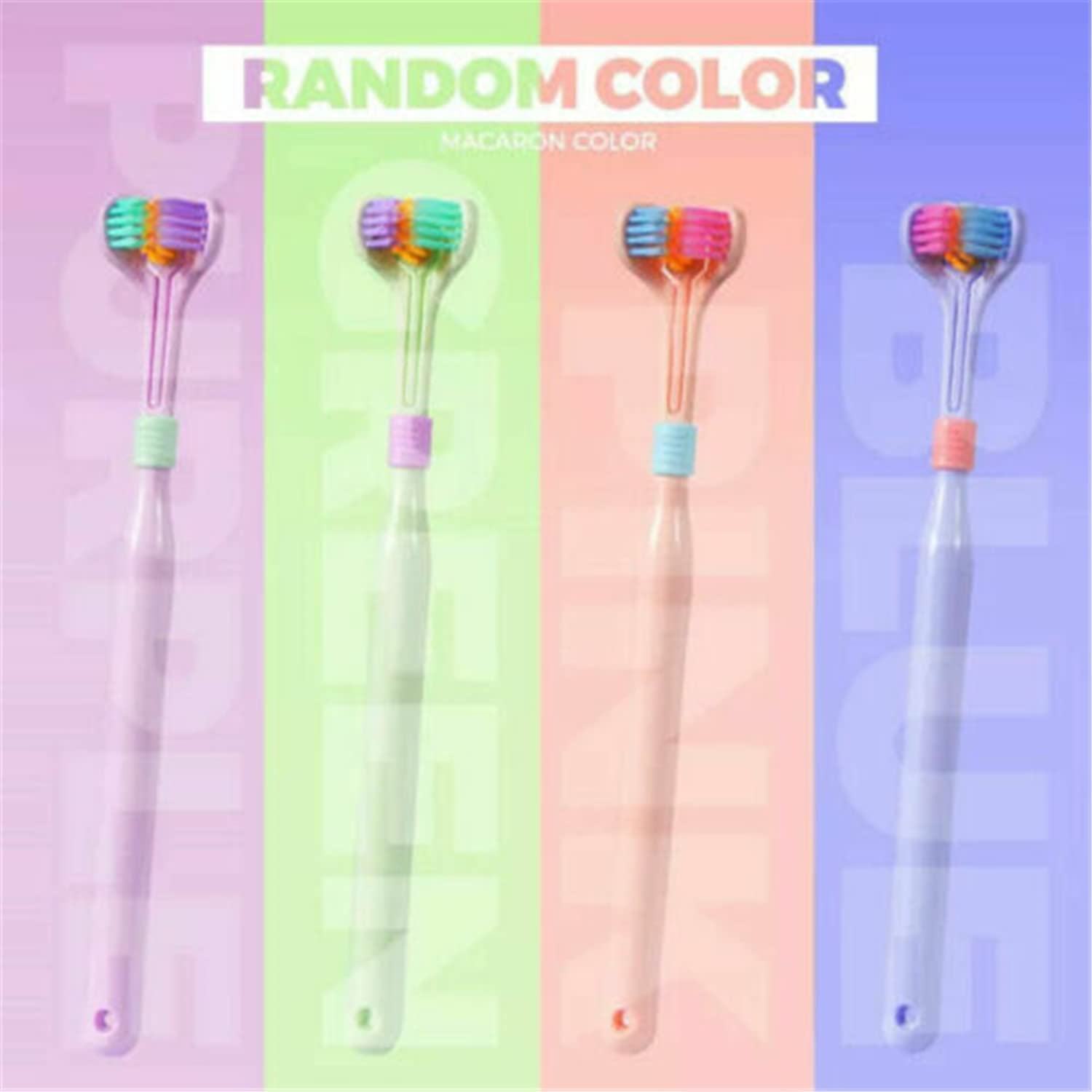 Endxedio Three-Sided Soft Hair Tooth Toothbrush,3 Sided Toothbrushes,U Shaped Toothbrush for Kids,Extra Soft Toothbrushes,Great Angle Bristles Clean Each Tooth,Soft and Gentle (2pcs, Purple)