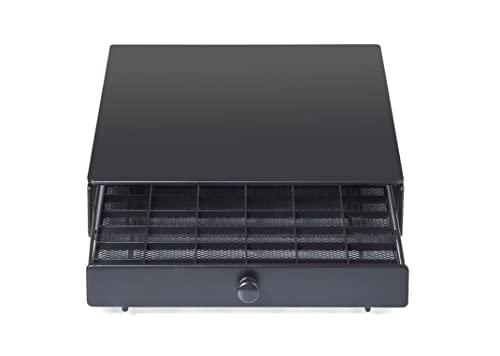 Nifty Large Nespresso Original Line Capsule Drawer – Black, 60 Capsule Pod Pack Holder, Non-Rolling Sliding Drawer, Under Coffee Storage Solution, Office or Home Kitchen Coffee Bar Organizer