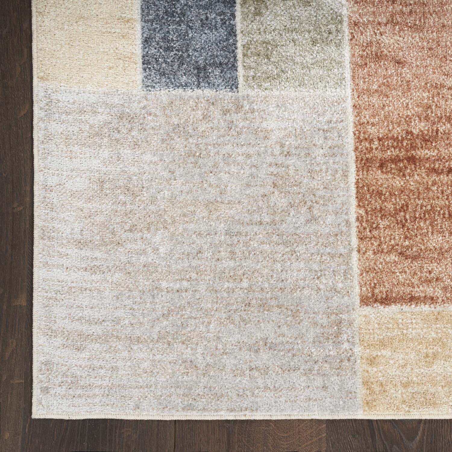 Nourison Astra Machine Washable Geometric Multicolor 7'10' x 10' Area -Rug, Easy -Cleaning, Non Shedding, Bed Room, Living Room, Dining Room, Kitchen (8x10)