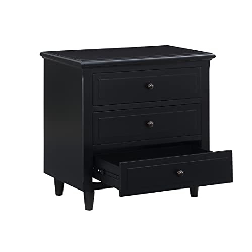 SOFTSEA Wood Nightstand Small Drasser for Bedrom 3 Drawer Bedside Table End Table with Storage Drawers