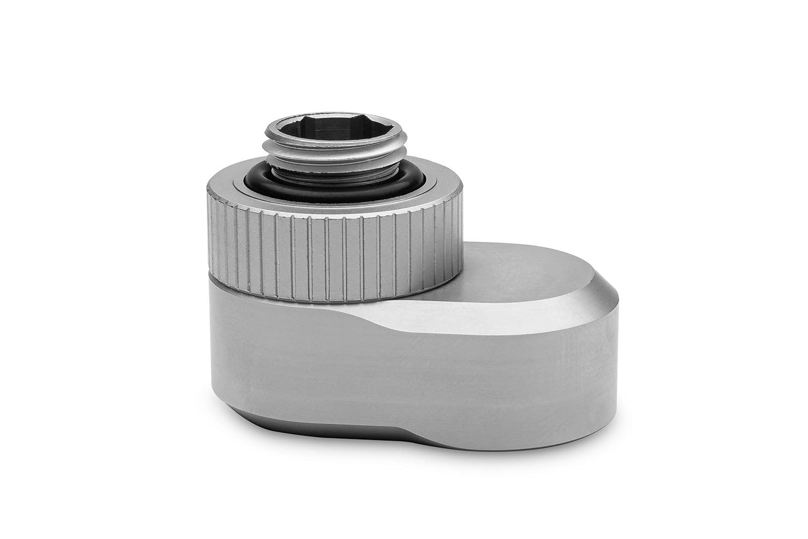 EKWB EK-Quantum Torque Rotary Offset Adapter Fitting, 14mm, Satin Titanium, 2-Pack