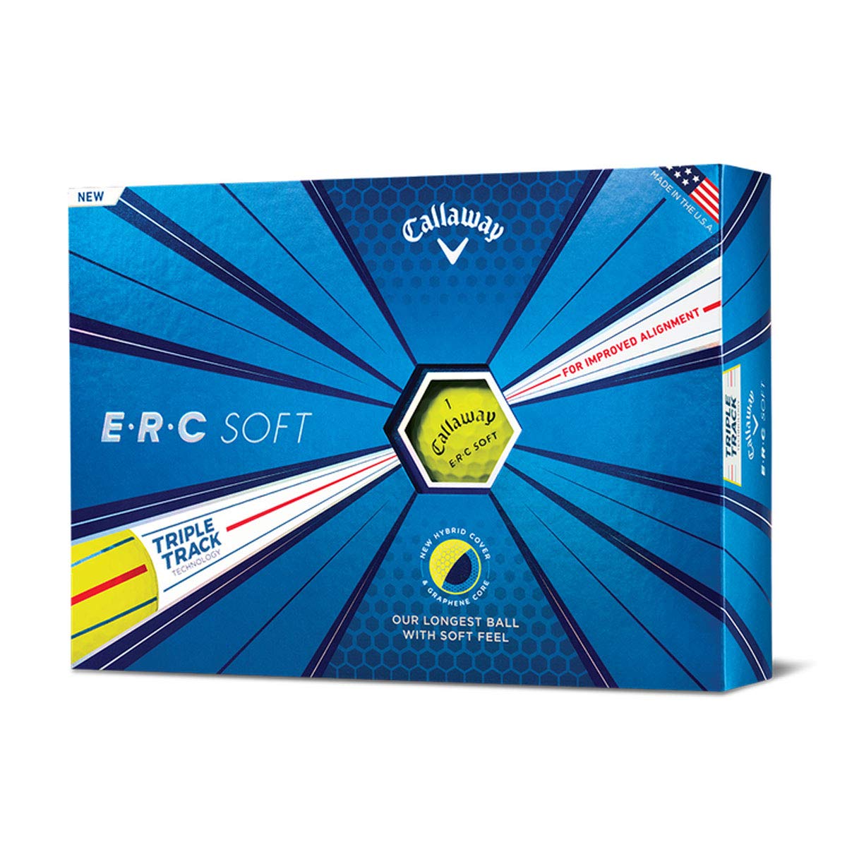 Callaway Golf ERC Soft Triple Track Golf Balls, (One Dozen), Yellow, Prior Generation