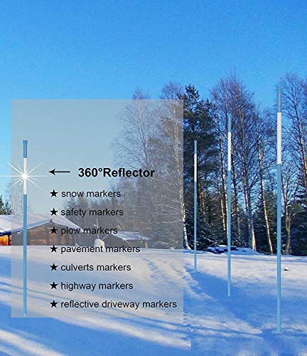 FiberMarker Snow Markers Driveway Reflectors Snow Stakes 72-Inch Blue 20-Pack 5/16-Inch (Dia.)