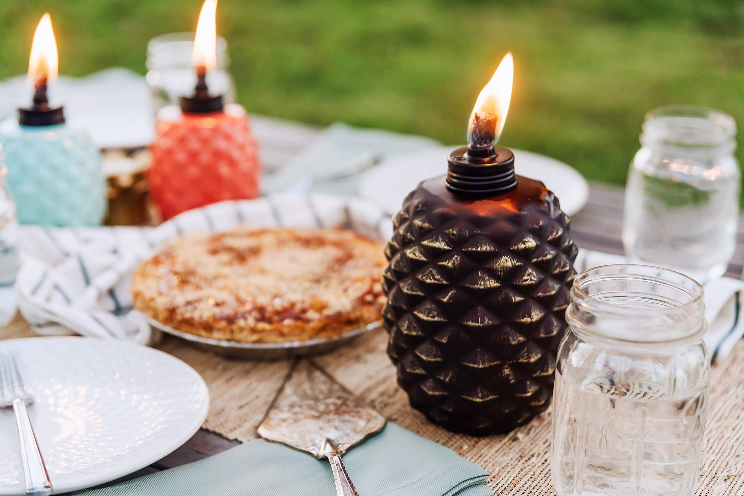 TIKI Brand Convertible 65 Inch Torch Glass Pineapple Copper