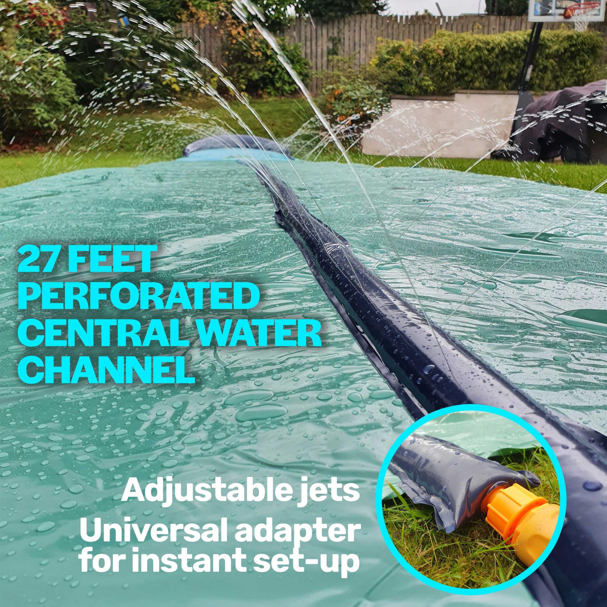 TEAM MAGNUS 31ft Slip and Slide Water Slide with Inflatable Crash Pad, Adjustable Sprinkler for Kids β Slip and Slide for Adults & Kids, Perfect for Backyard Fun
