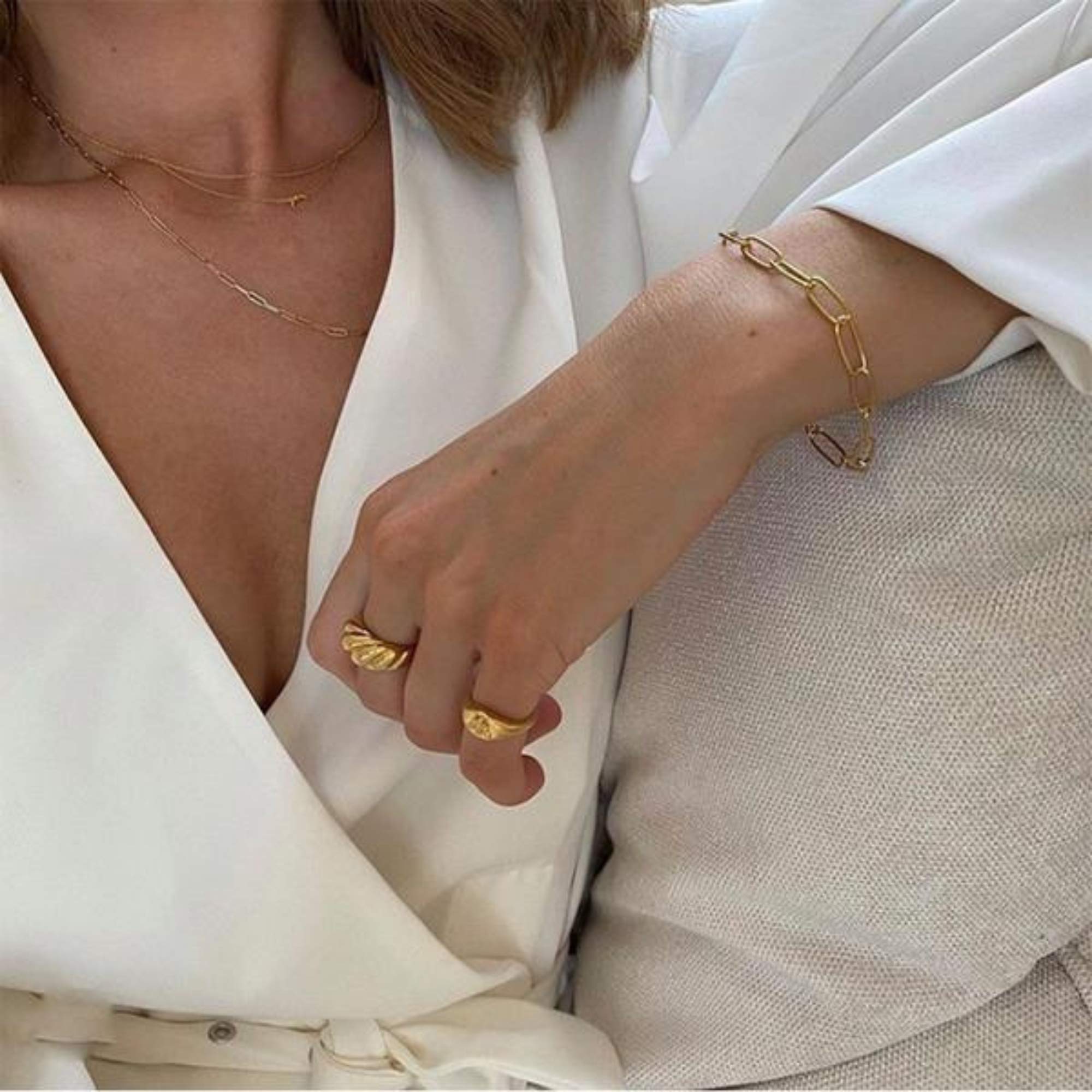 Croissant Dome Ring 18K Plated on Brass Chunky Dome Ring | Birthday Friendship Valentine's Day (5)