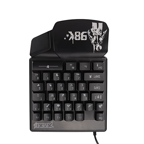 EATC Mini Gaming Keyboard 35 Keys Black Controller Free ABS Material Onehand Gaming Keyboard Ergonomic Design for Computer for Esports Game
