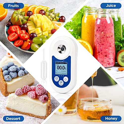 Digital Brix Refractometer, Brix Meter for Sugar, Food, Beverage, Fruit, Beer, Honey, Various Sauces, Tomato Sauce and Etc Range 0-55%