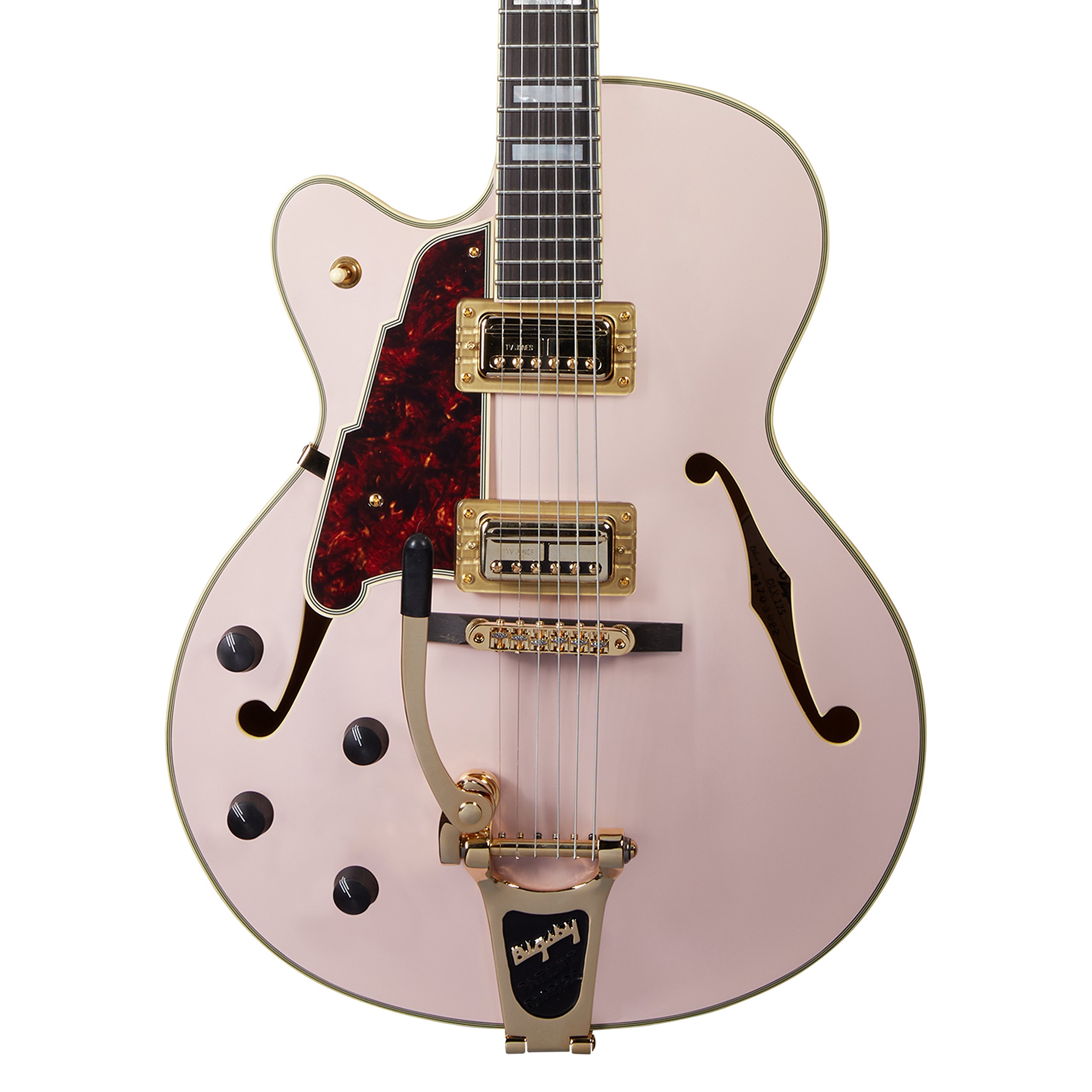 D'Angelico Deluxe 175 Lefty Electric Guitar - Matte Rose Pink