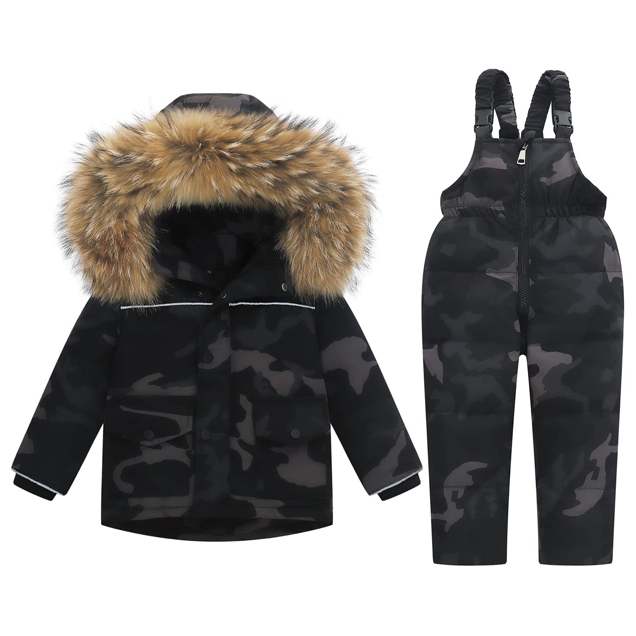 Fumdonnie Boys Snow Pant And Jacket Bib Toddler Snowsuit Winter Baby Clothes 2t Warm Coat