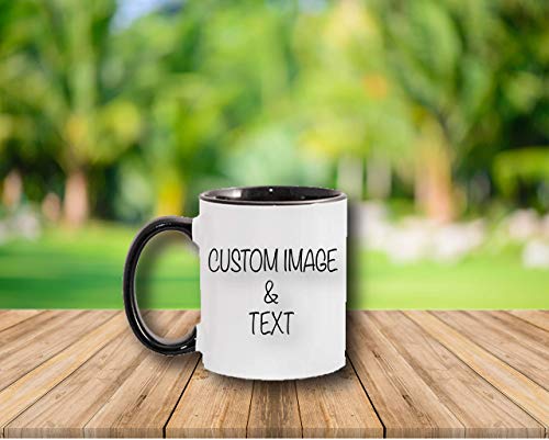 Customized Photo Mug with Personalized Text Upload Your Image with Different Designs, 11 ounces