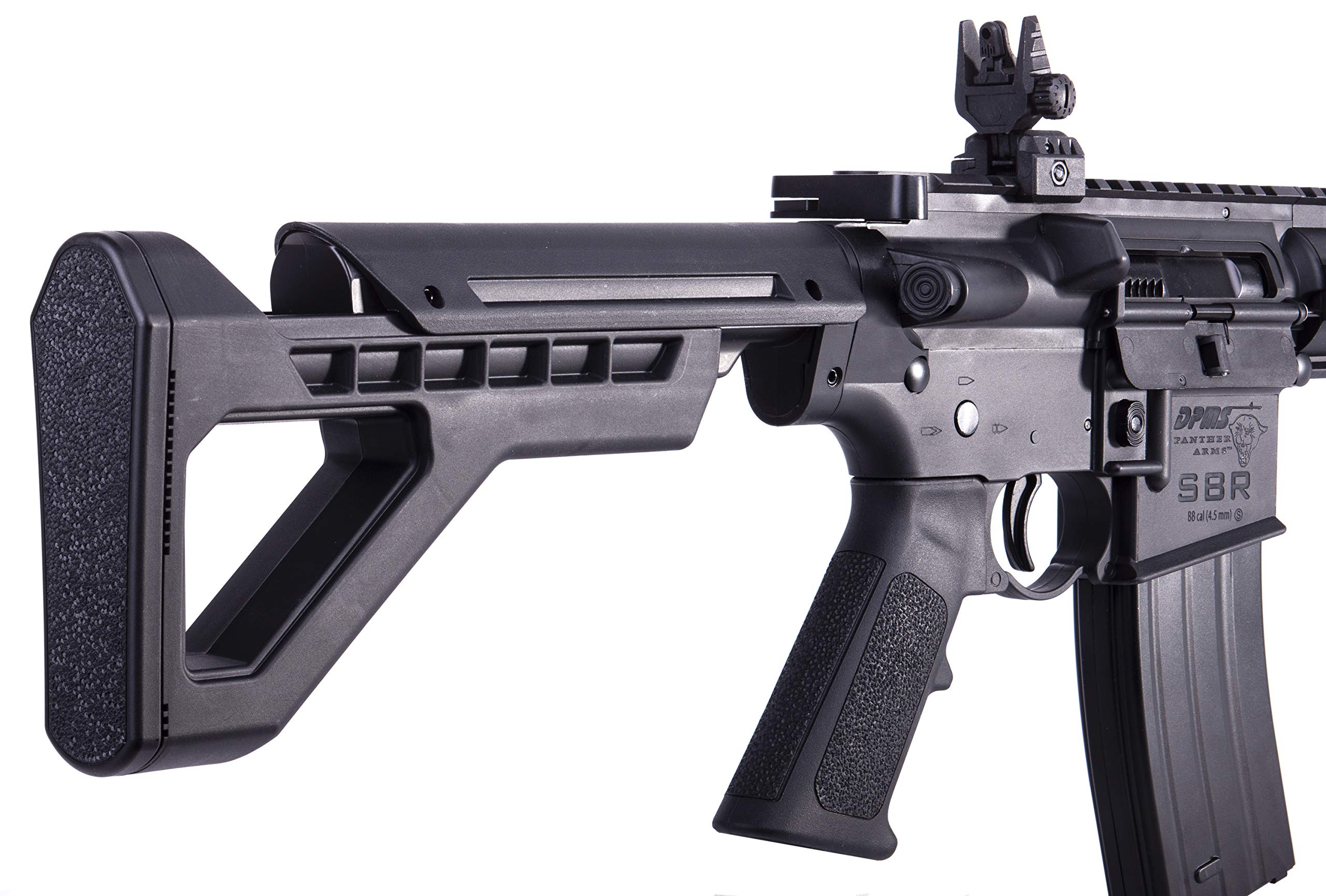 Crosman Full Auto SBR CO2-Powered BB Air Rifle with Dual Action Capability And Red Dot Sight, Black/Scope, DSBRX