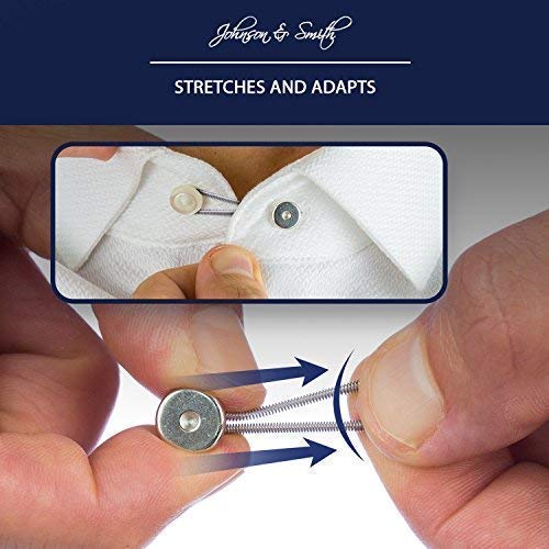 Johnson & Smith Collar Extenders/Neck Extender/Wonder Button for 1/2 Size Expansion of Men Dress Shirts, 5 +1 Pack, 3/8"