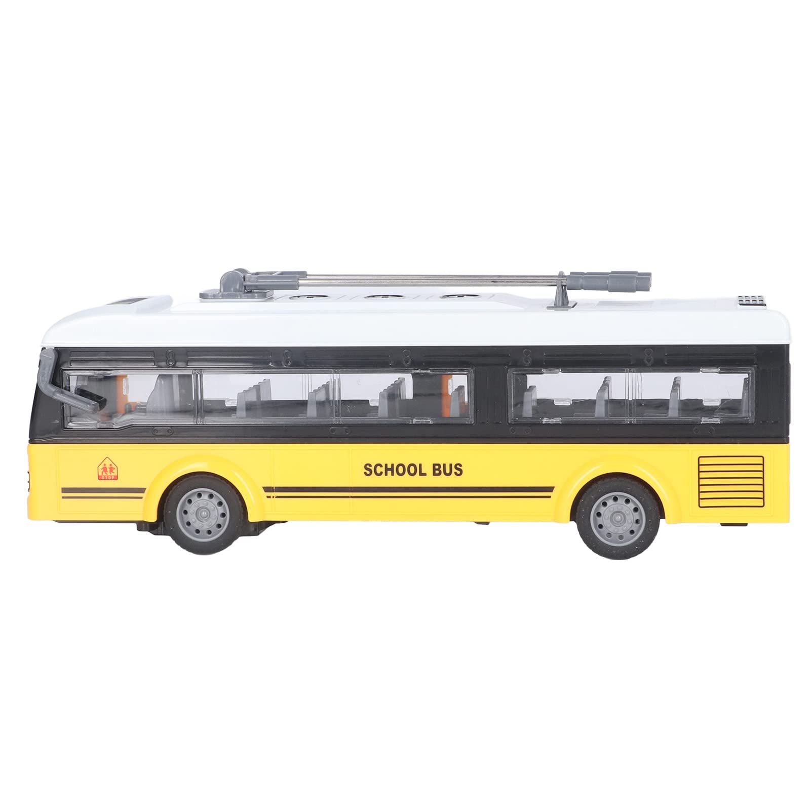 EATC High Simulation Toy School Bus Opening Single Layer Bus Doors Remote Control Electric Toy car for Children School Bus