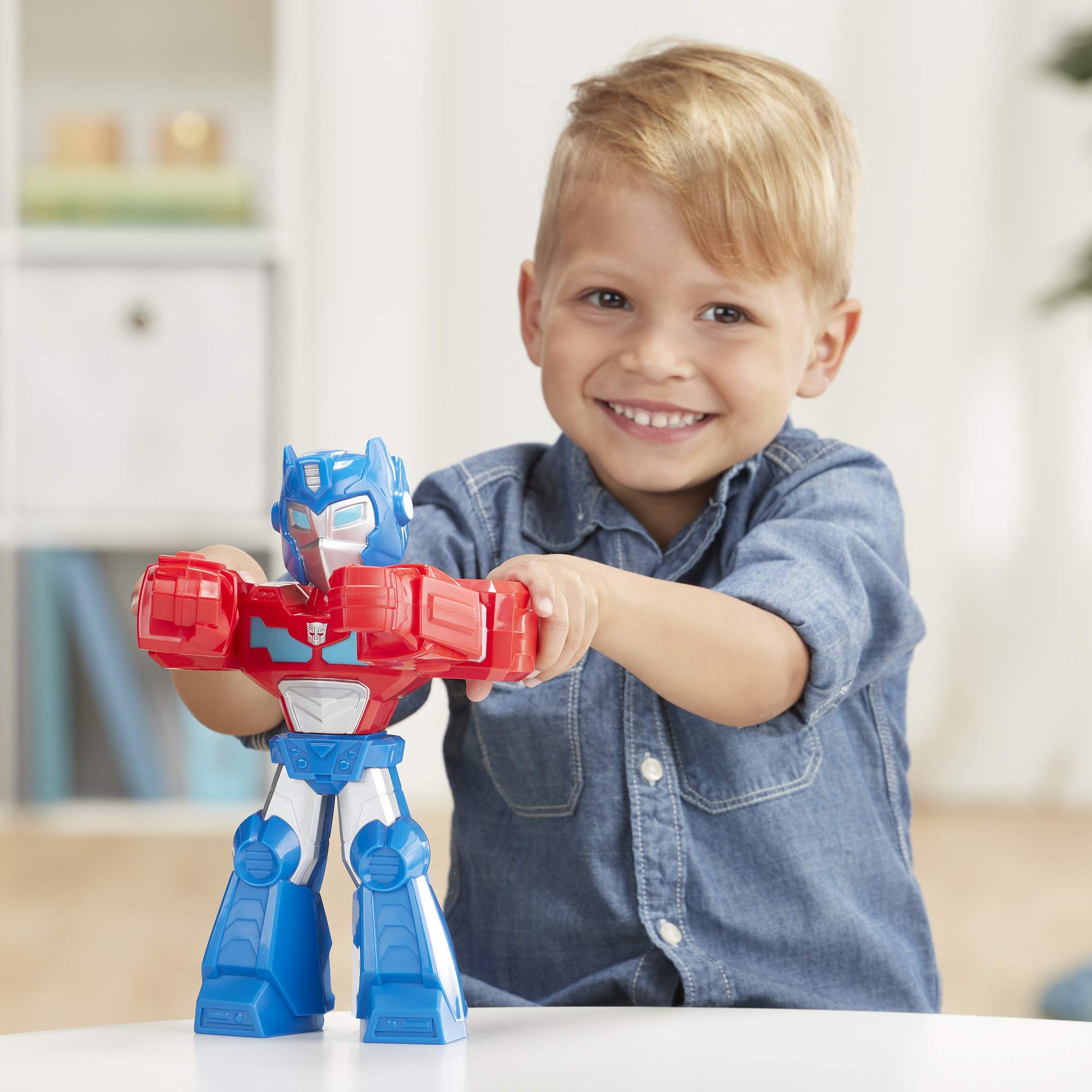 Transformers Optimus Prime Mega Mighties 10" Action Figure, Toys for Kids Ages 3 & Up
