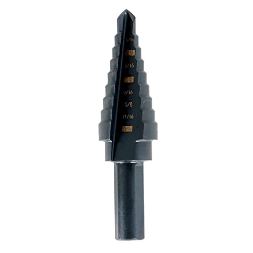 findmall 5Pcs Step Drill Bit Set 50 Sizes 1/8-1-3/8 Inch M2 High Speed Steel Black Oxide Step Drill Bit Fit for Electrical Plumbing and DIY Lovers
