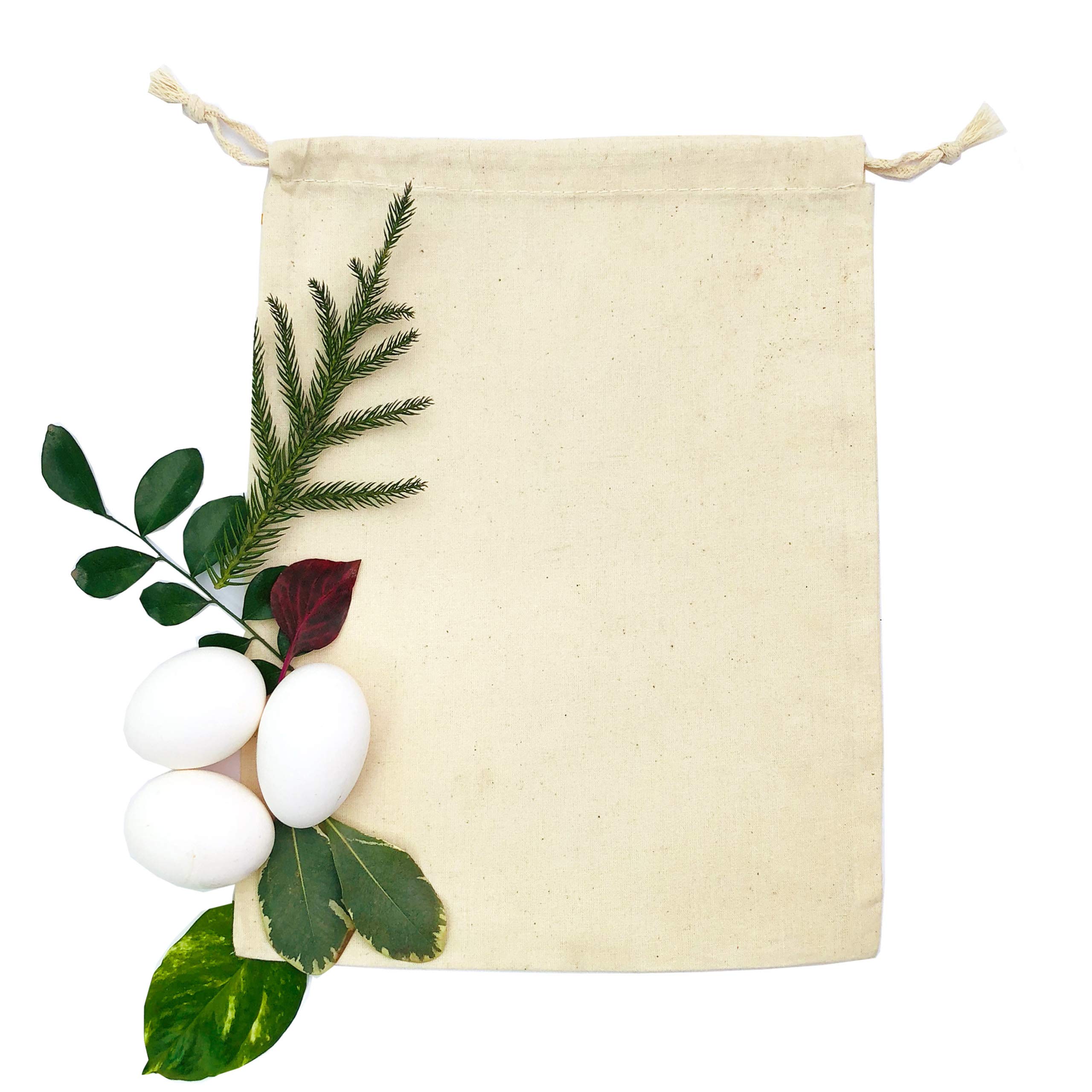 ecogreentextiles 100Pcs Muslin Natural Cotton Bags with Drawstring - 4x6 Inches 100% Organic Cotton used for Everyday Storage Grocery, Dust Cover, Shopping, Gift, Shoe