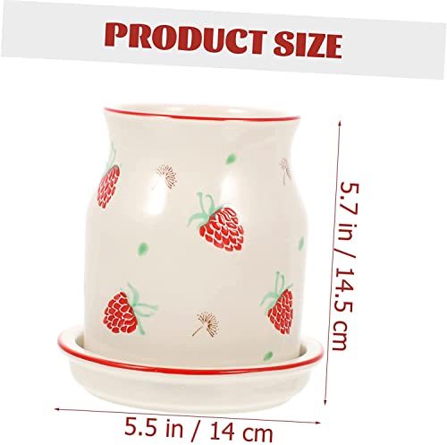 chopstick 2pcs Forks Cup Kitchen Strawberry Holder Ceramic Counter Decor Chopsticks Drying Ladles Organizer Tray with Household Storage Crock Bottom Cage Rack Desktop Silverware Cutlery holder