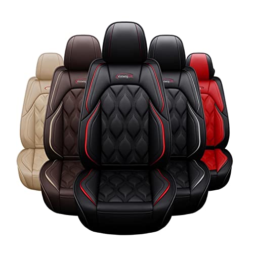 EBEBE Leather Car Seat Covers Compatible with DS All Models DS DS3 DS4 DS6 DS4S DS5 Auto Styling Car Accessories Auto Cushion (Color : Black Luxury)