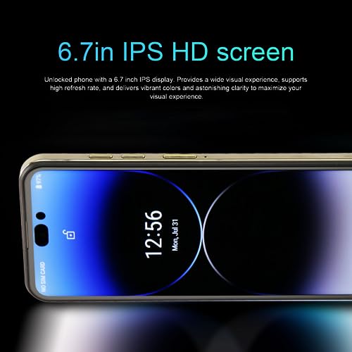 ciciglow Unlocked Phone 6.7 inch Large Screen Octa Core Processor Dual Camera Ample Storage 4G Cellular Network for12 System (US Plug)