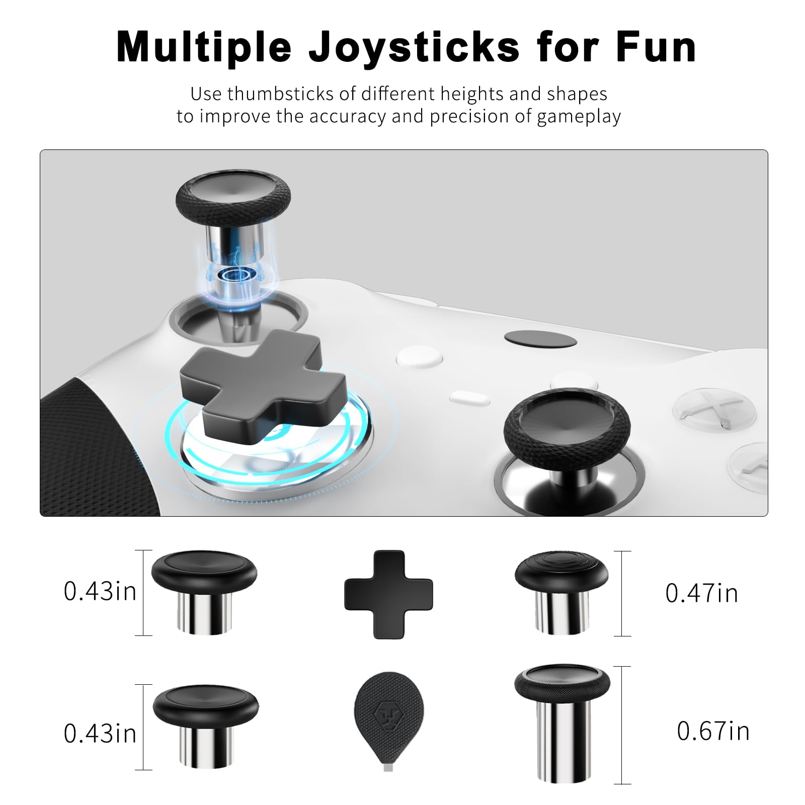 Complete Component Pack with Charging Station for Elite Controller Series 2 Accessories, Includes 4 Controller Paddles, 1 Charging Dock, 4 Thumbsticks, 1 Adjustment Tool and 1 Carrying Case
