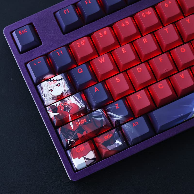 ENTY Arknights Mechanical Keyboard Keycaps Accessories OEM Profile PBT Keycaps Kaltsit Skadi Gaming Keyboard Caps for DIY Mechanical Profile Custom Keycaps (5)