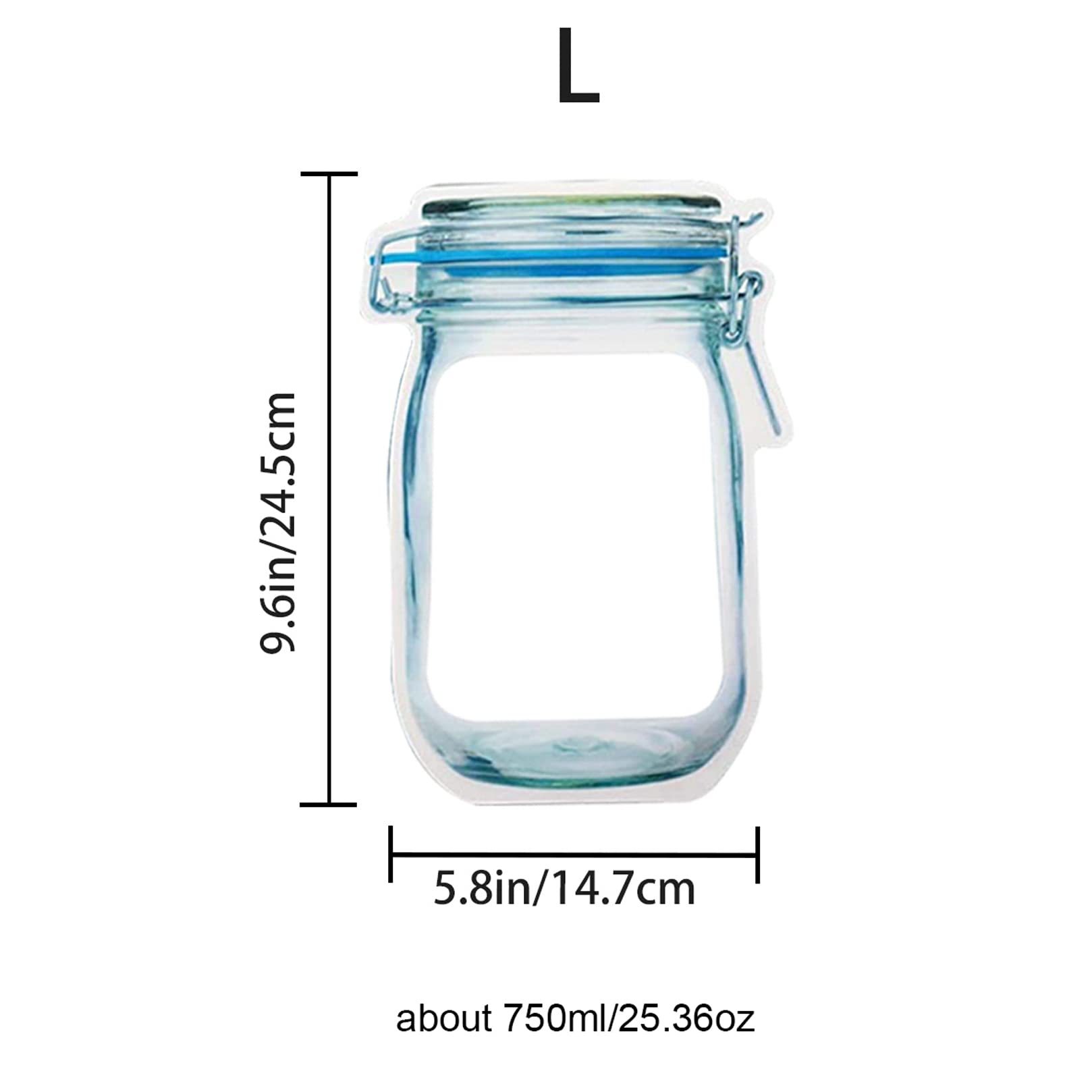 Enkrio 36 Pack Mason Jar Zipper Bags, Reusable Airtight Seal Food Bag Leakproof Nuts Candy Cookies Bag for Travel Camping