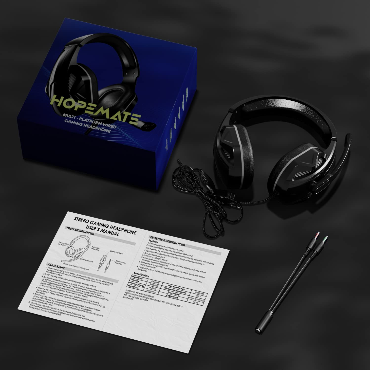Computer Headphone, Wired Headphone, Over-Ear Headphone with Microphone, Volume Adjustment with Cable, Suitable for Daily, Study, and Business