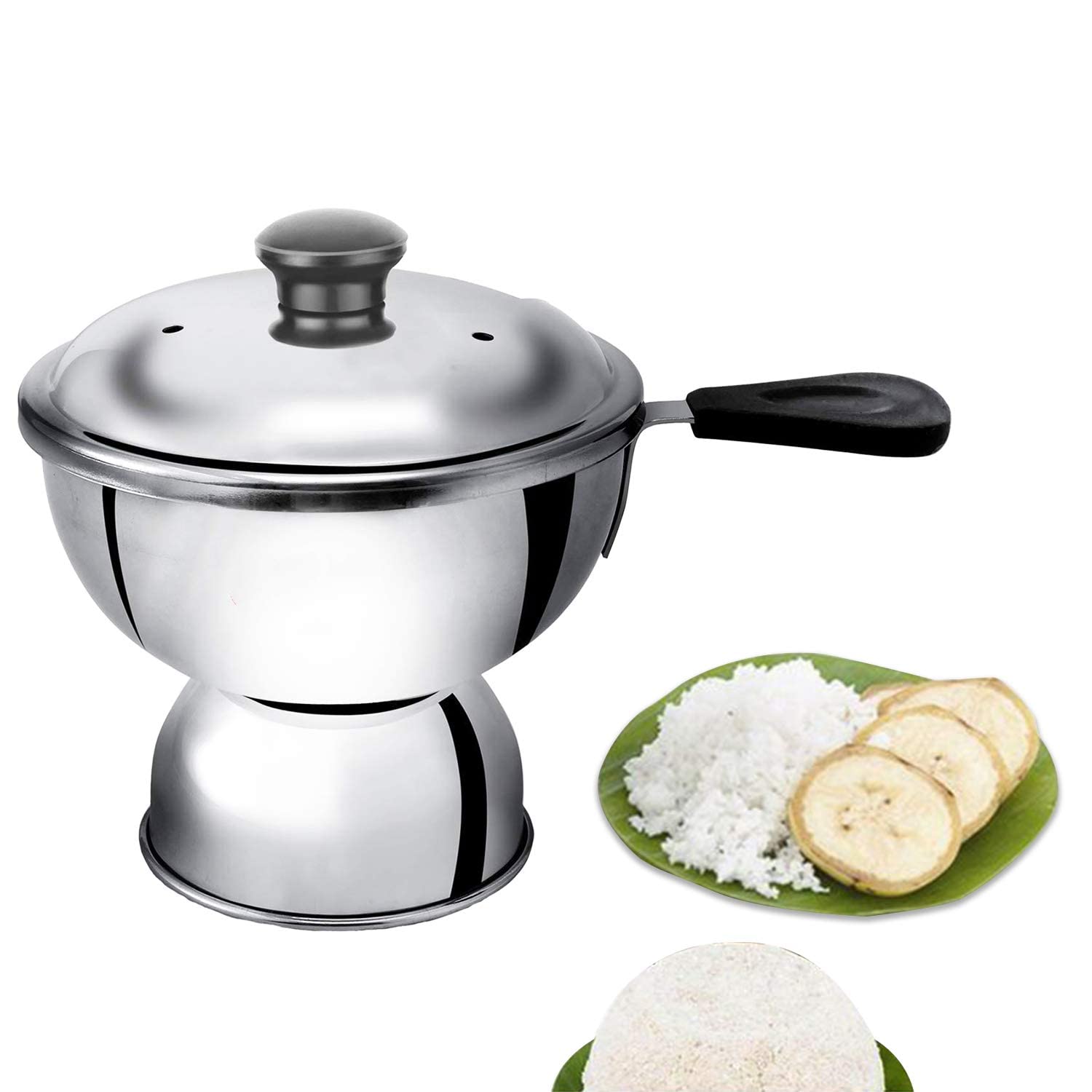 Export Quality Stainless Steel Chiratta Puttu Maker Puttu Kodam Chiratta Puttu Kutti Use with Cooker (Pack Of 1)