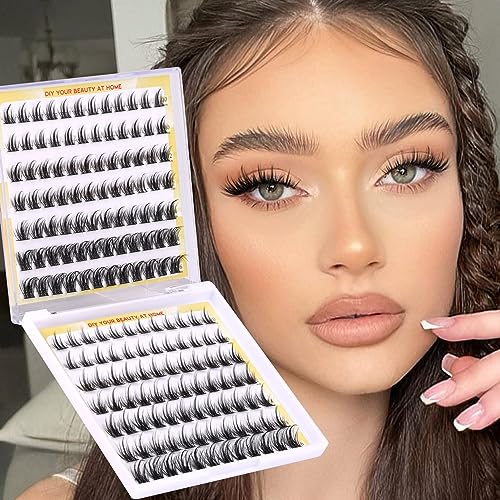 DIY Lash Extension Kit Lash Clusters Kit 168Pcs Natural Look Individual Cluster Eyelashes 10-16MM Eyelash Extensions at Home Lash Bond and Seal Strong Hold by Newcally