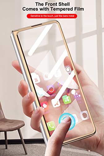 SHIEID Samsung Z Fold 3 Case with Screen Protector, Z Fold 3 Case Ligth Luxury Customization Tempered Glass Phone Case Protective Cover for Samsung Galaxy Z Fold 3 5G, Mechanic
