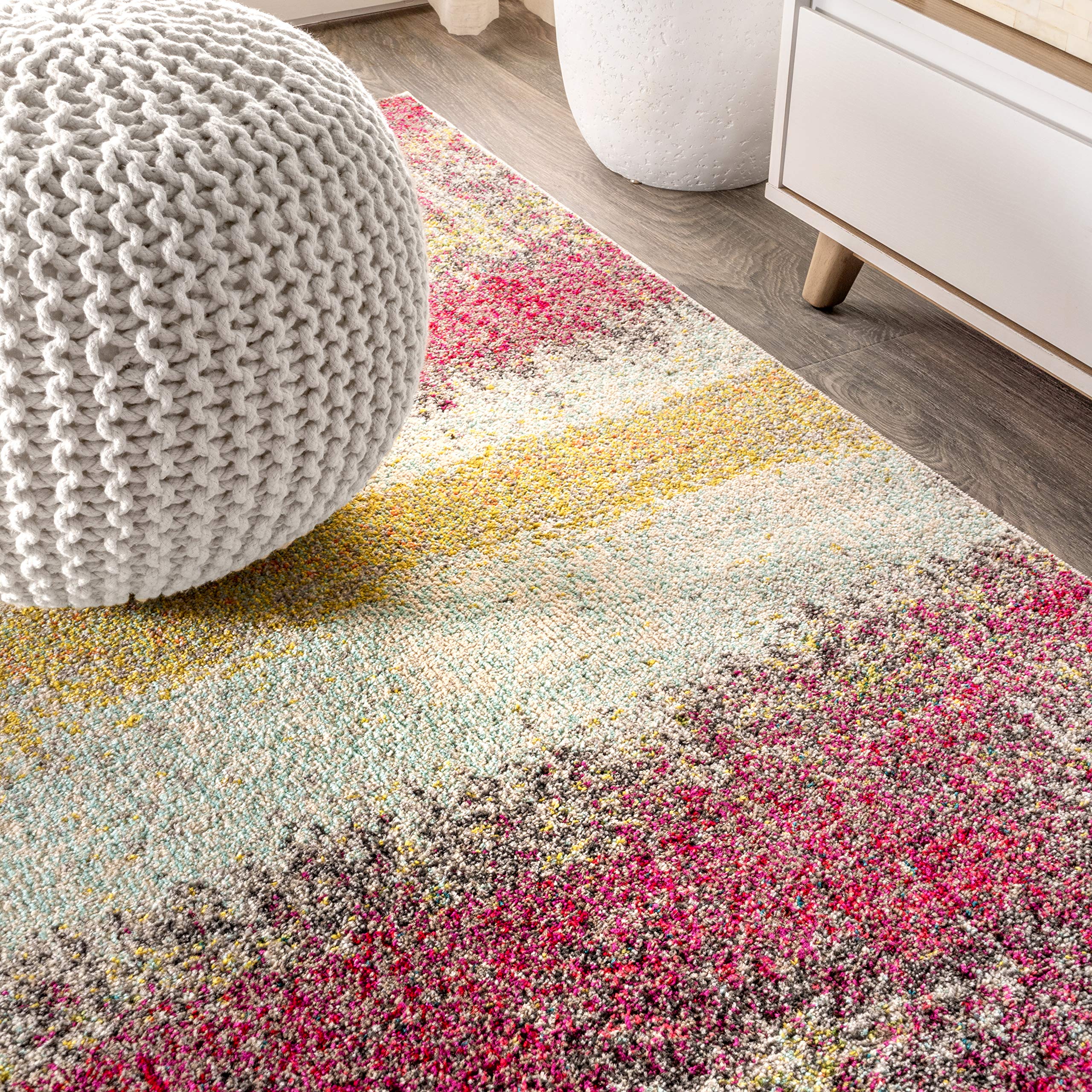 JONATHAN Y CTP105B-3 Contemporary POP Modern Abstract Vintage Indoor Area-Rug Bohemian Easy-Cleaning High Traffic Bedroom Kitchen Living Room Non Shedding, 3 X 5, Cream/Pink