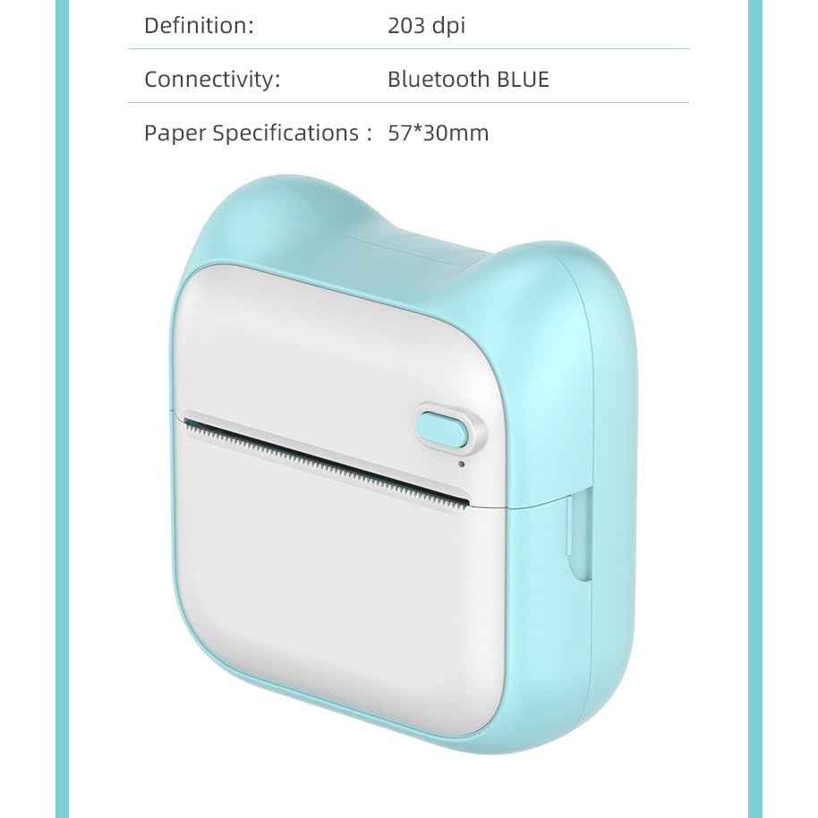GAELOP DFHBFG Thermal Printer for Printing Text Photo Labels Portable Error Questions Mini Printer(Gray)