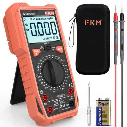 Digital Multimeter, TRMS 6000 Counts DC/AC Volt Meter, Ohm Amp Meter, Voltage Tester with NCV Function, Accurate Resistance Continuity Diode Capacitance Tester for Automotive Battery, Electronics