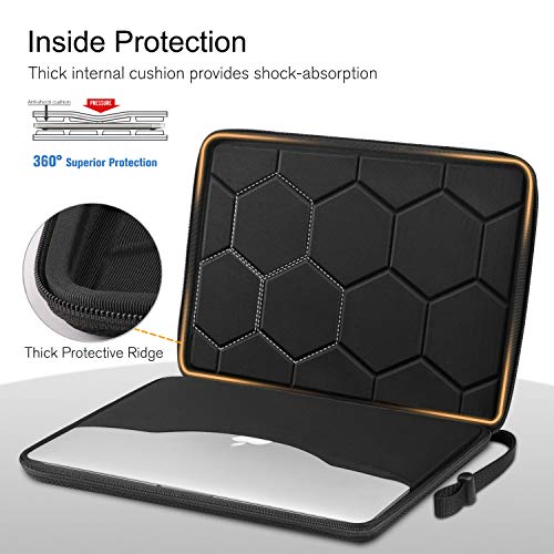 FINPAC Hard Laptop Sleeve with Accessory Pouch for 14-inch MacBook Pro M3/M2/M1 Pro/Max A2918 A2992 A2779 A2442 2023-2021, 13ββ MacBook Air/Pro, 13.5ββ Surface Laptop, Dell XPS 13, HP, Acer, Black