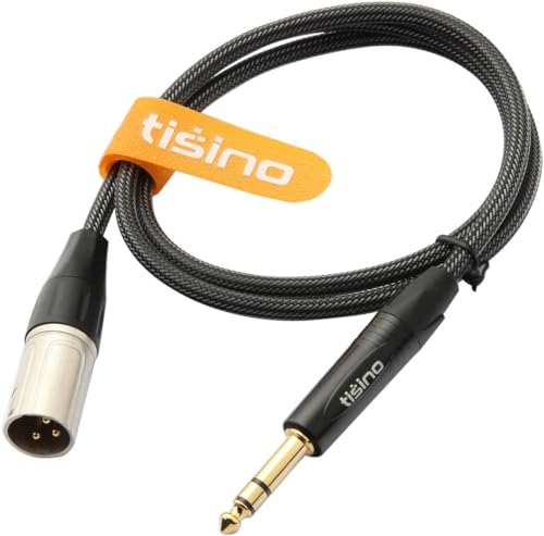 tisino 1/4" to XLR Cable, 6.35mm TRS to XLR Male Nylon Braid Quarter inch TRS to XLR Male Balanced Interconnect Microphone Cord Patch Cable - 10ft