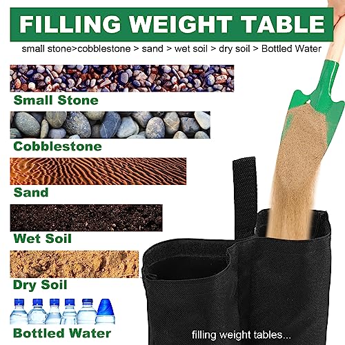 Nuenen 20 Pcs Canopy Weights Sand Bags Large Tent Weights 560 LBS Heavy Duty Gazebo Weights with Shovel for Outdoor Patio Canopy Tent Shelter Umbrella Instant Canopies Without Sand (Black)